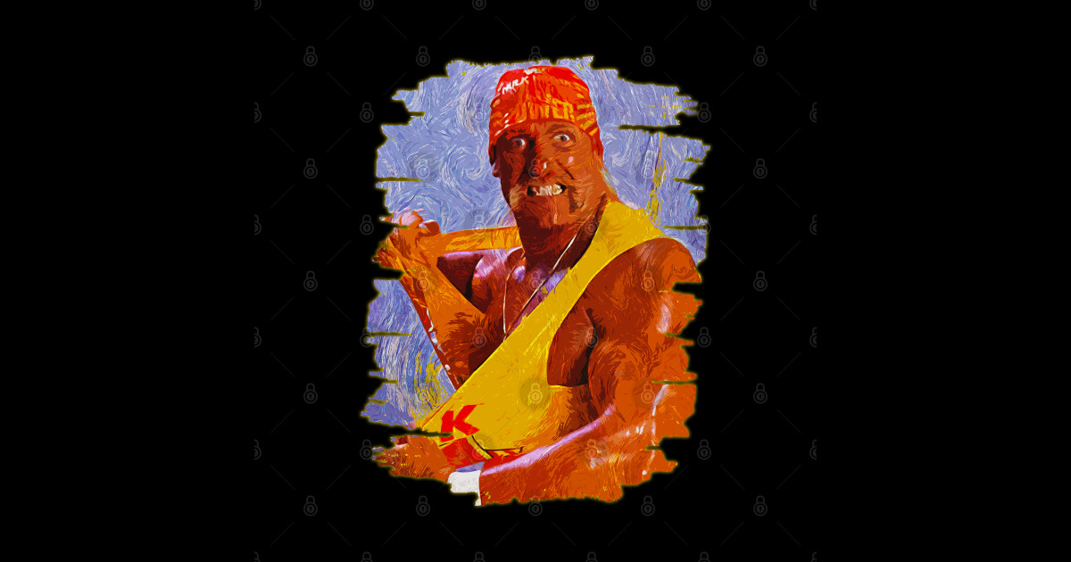 Hulk hogan | 90s WWE | Brush Art - Hulk Hogan - Sticker | TeePublic