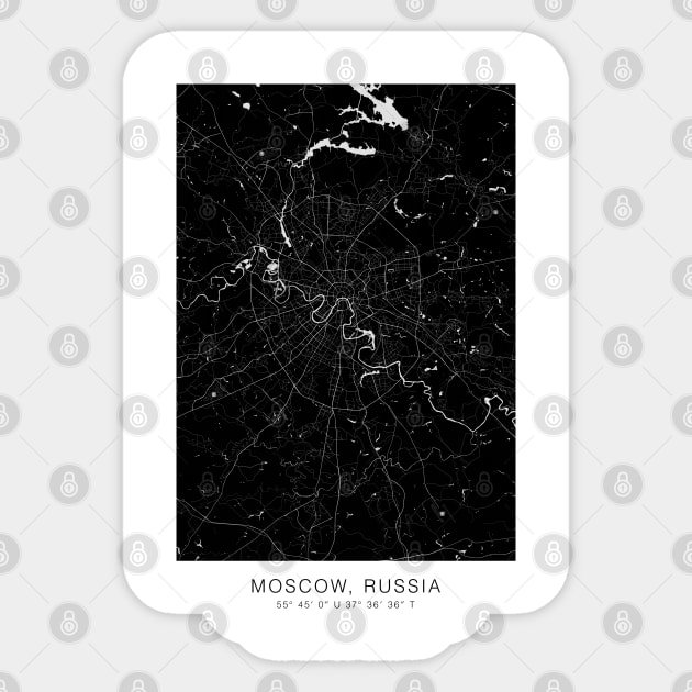 moscow maps poster minimalist - Posterart - Sticker | TeePublic