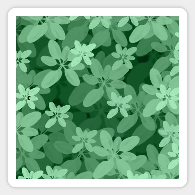 Green Flowers - Nature - Sticker | TeePublic