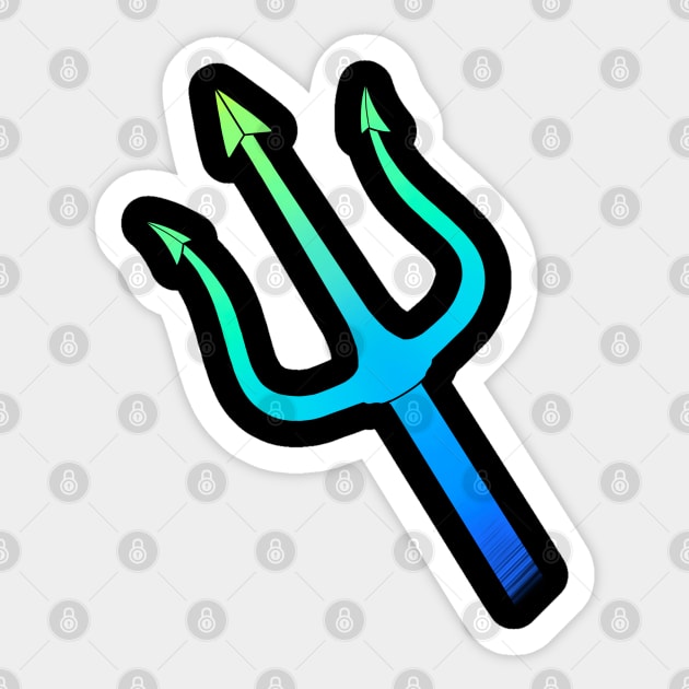 Poseidon trident fork - Poseidon Trident Fork - Sticker | TeePublic