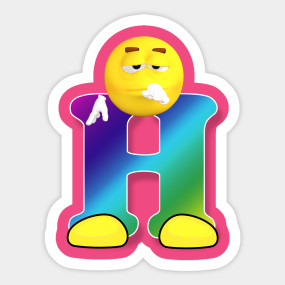 Letter H Alphabet Smiley Monogram Face Emoji Shirt for Men Women Kids ...