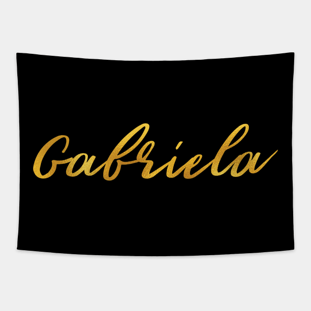 Gabriela Name Hand Lettering in Faux Gold Letters - Gabriela - Tapestry ...