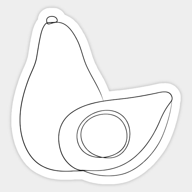 Avacado Line Drawing - Avacado - Sticker | TeePublic