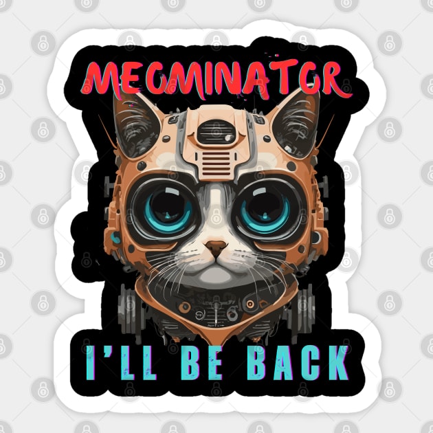 Cute Terminator Cat - Cat - Sticker | TeePublic