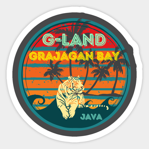Grajagan Bay G-Land - G Land - Sticker | TeePublic