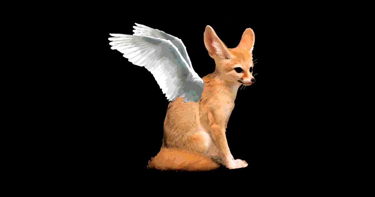 Winged Fennec Fox - Fennec Fox - T-Shirt | TeePublic