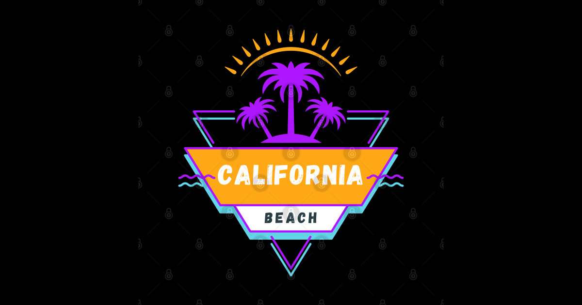 California beach Vibes 80's 90's - California - Sticker | TeePublic