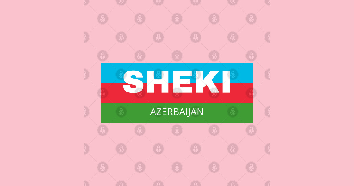 Sheki City in Azerbaijan Flag Colors Stripes - Azerbaijan Flag - T ...