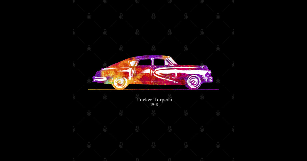 Tucker Torpedo 1948 - Colorful Watercolor - Tucker Torpedo - Sticker ...