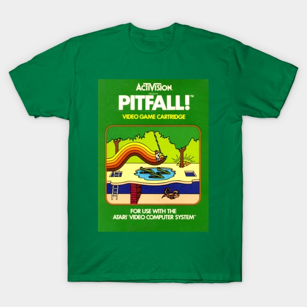 Classic 8-Bit Video Game Box Art - Pitfall! - Video Game - T-Shirt ...