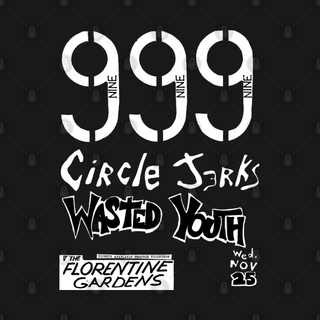 999 Circle Jerks Wasted Youth - Hardcore Punk - T-Shirt | TeePublic