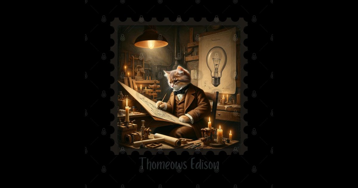 Thomeows Edison - Edison - Sticker | TeePublic