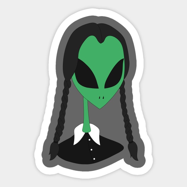 Alien Wednesday Addams - Halloween - Sticker | TeePublic