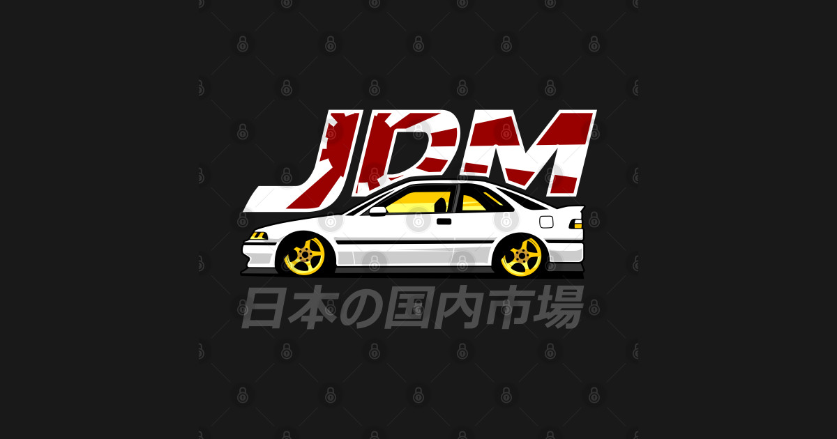 JDM Typhograph with Car - Jdm - T-Shirt | TeePublic