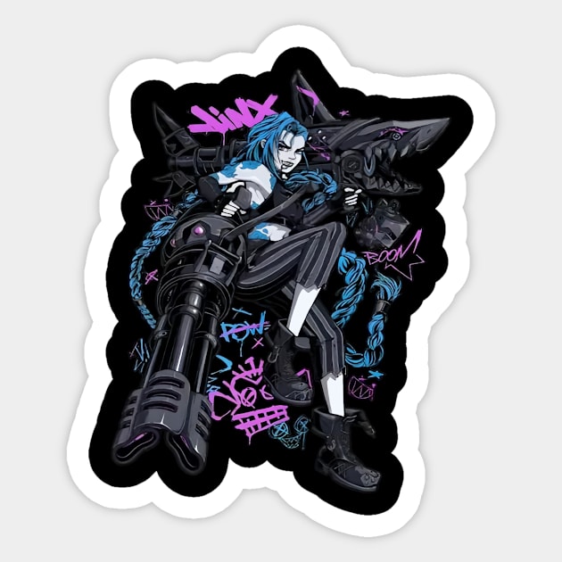 Cyber Butterfly Jinx Floral - Jinx - Sticker | TeePublic