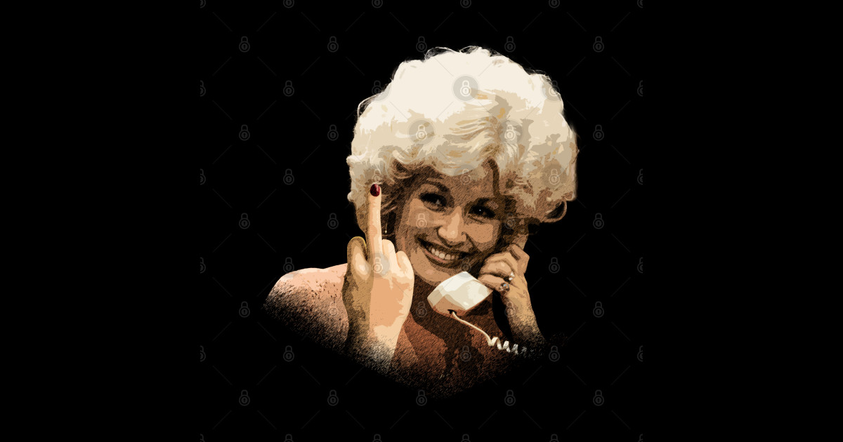 dolly parton jolene middle finger - Vintage - Sticker | TeePublic