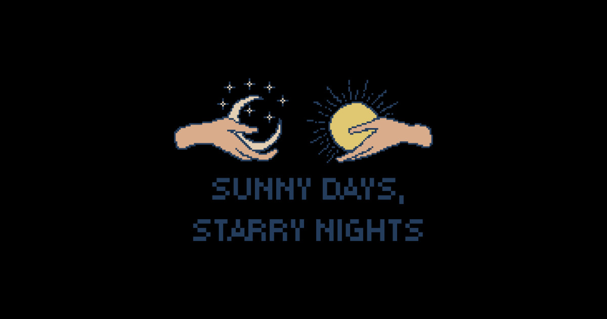 Sunny Days, Starry Night. 8Bit Pixel Art - Sun - Sticker | TeePublic