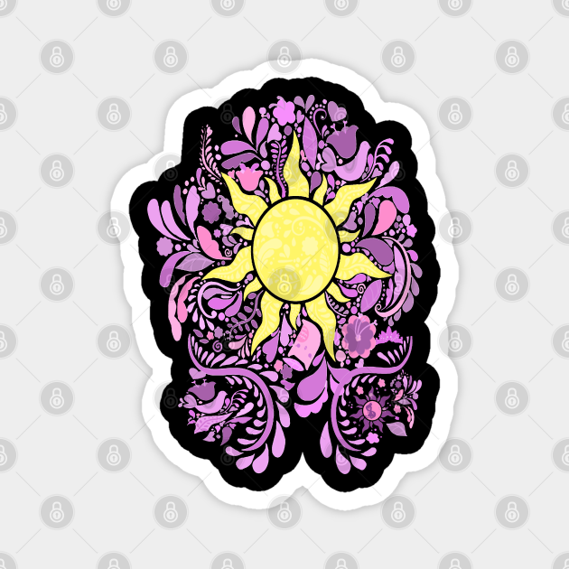 Rapunzel Sun Flower chalk art - Rapunzel - Magnet | TeePublic