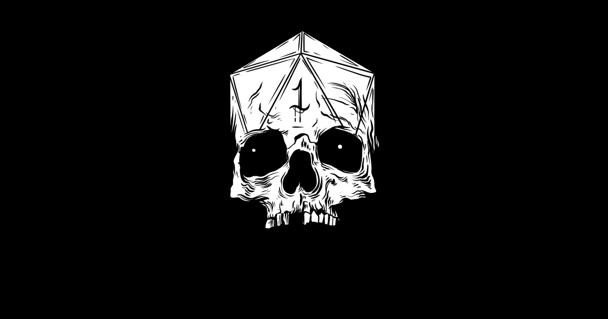 Nat 1 D20 Skull Art - D20 Dice - Sticker | TeePublic
