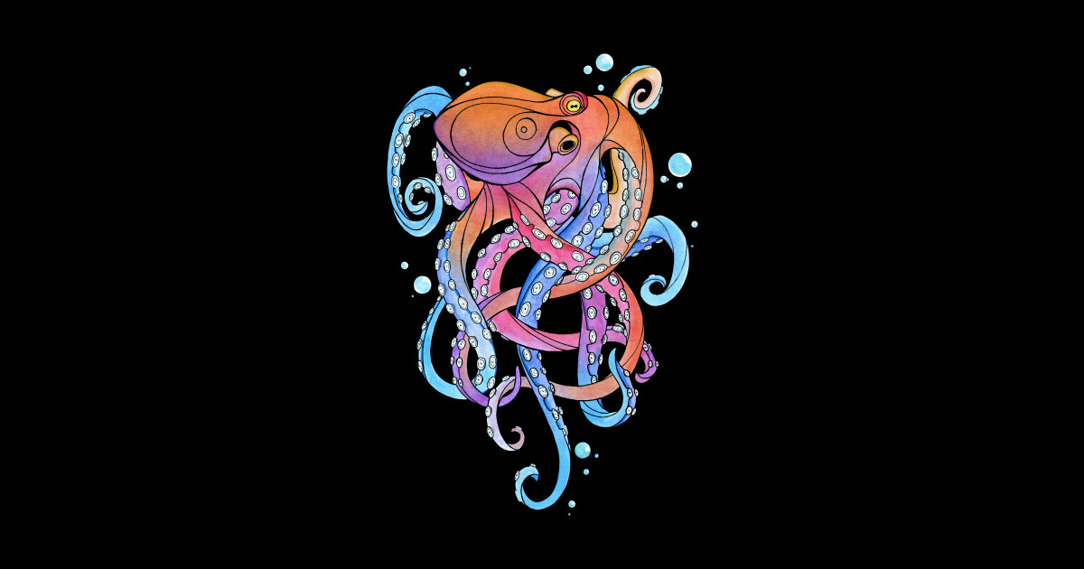 Tangled Octopus - Animals - Sticker | TeePublic