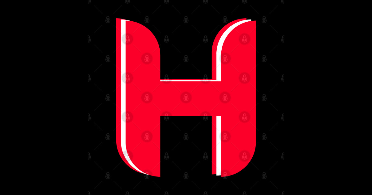 H - Letter A to Z Text Collection Red Colour - Letter - Posters and Art ...