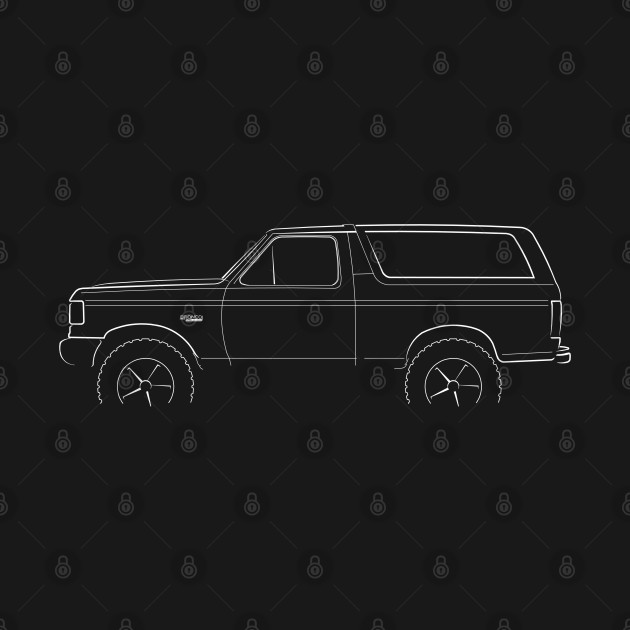 Front/profile - 1987 Ford Bronco 4x4 - stencil, white - Bricknose ...