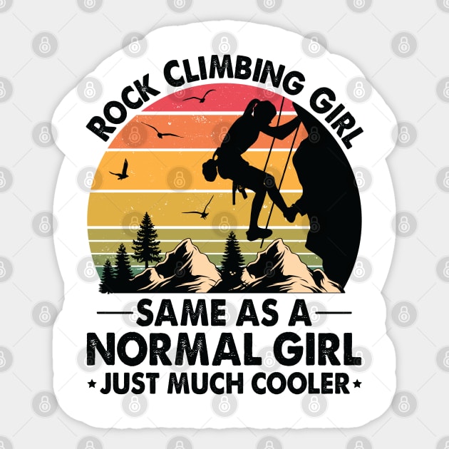 Rock Climbing Girl - Climbing Girl Gifts Funny - Sticker | TeePublic