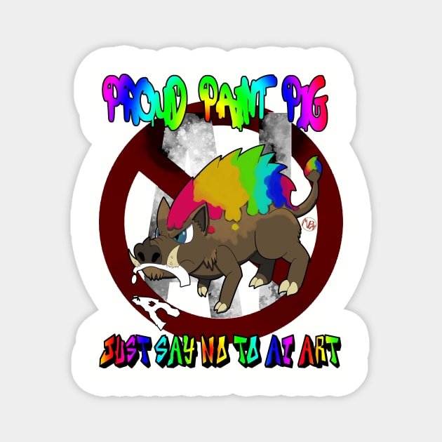This Paint Pig is a Razorback - Anti Ai - Magnet | TeePublic
