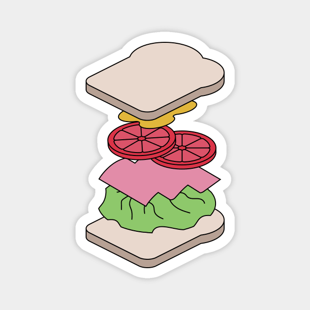 Exploded Sandwich Diagram. Graphic Artwork - Sandwich - Magnet | TeePublic