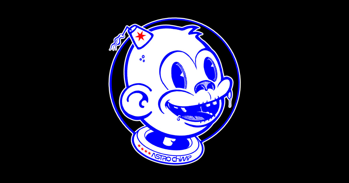 Astro Chimp is amazed and excited! - Astro Chimp - Sticker | TeePublic