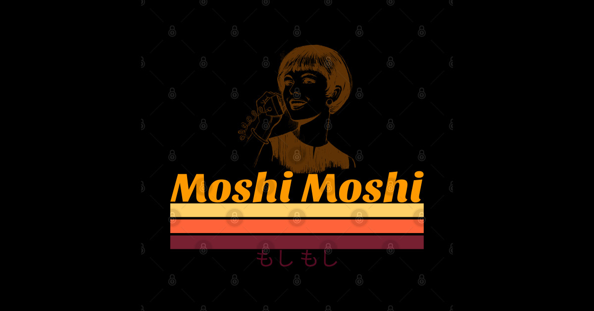 Anime phrase moshi moshi - Anime Phrase - Sticker | TeePublic