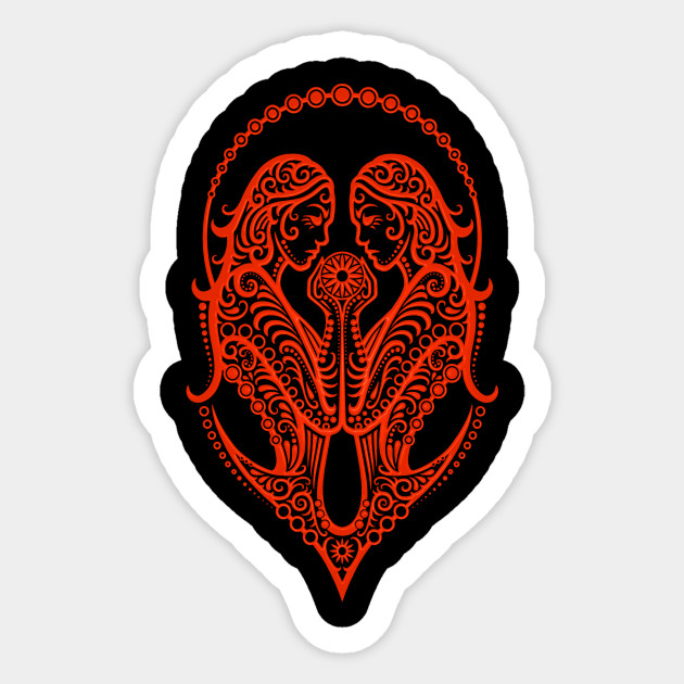 Red Gemini Zodiac Sign - Gemini - Sticker | TeePublic