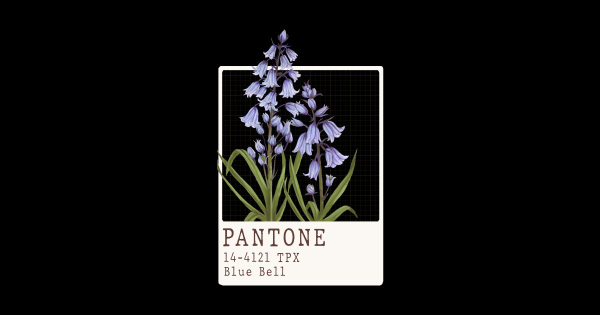 Pantone Blue Bell flowers - Designer - Sticker | TeePublic