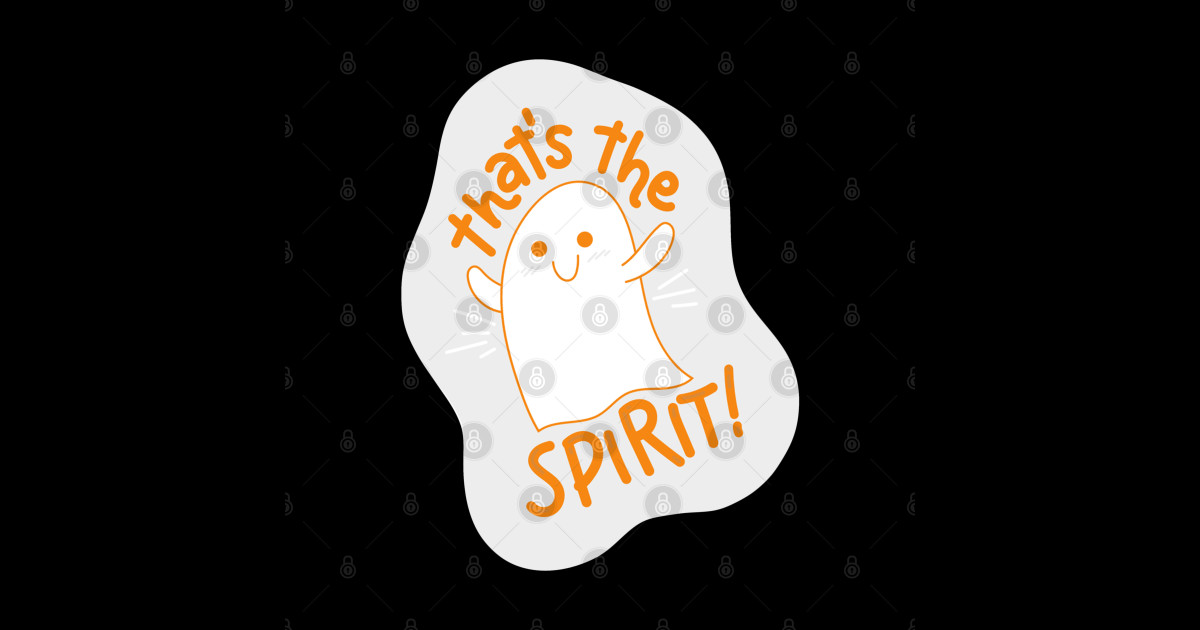 That's The Spirit Cute Cheerleading Ghost - Pumpkin - Sticker | TeePublic
