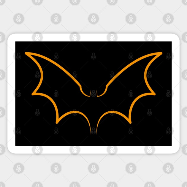 Lineart Bat Profile - Bat - Sticker | TeePublic