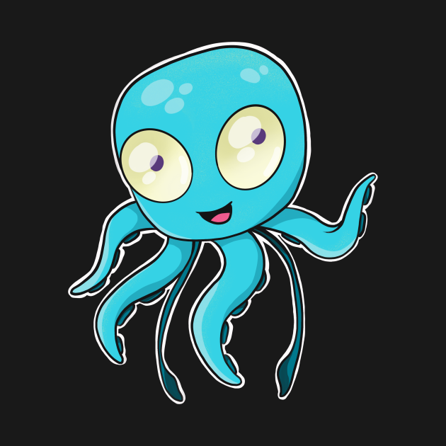 Cute Octopus Chibi Kraken Kawaii Squid Sea Dweller - Octopus - T-Shirt ...