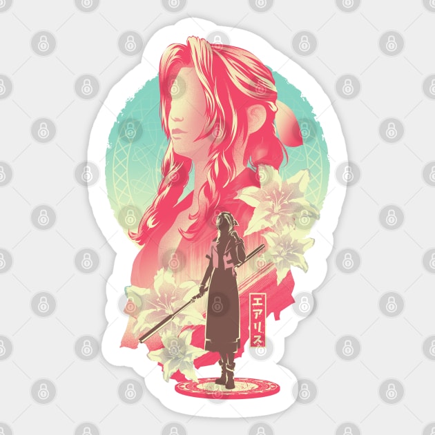 The Flower Girl v2 - Aerith - Sticker | TeePublic