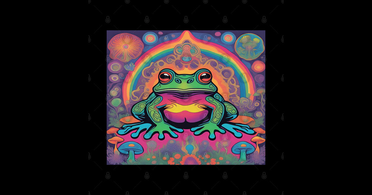 Psychedelic Toad Trippy Frog - Trippy Toad - Sticker | TeePublic