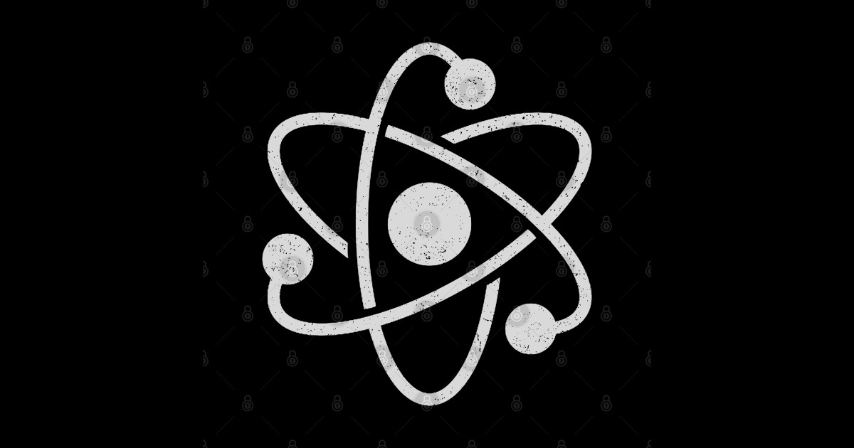 Atomic Atom Minimalist Symbol - Atomic - Sticker | TeePublic