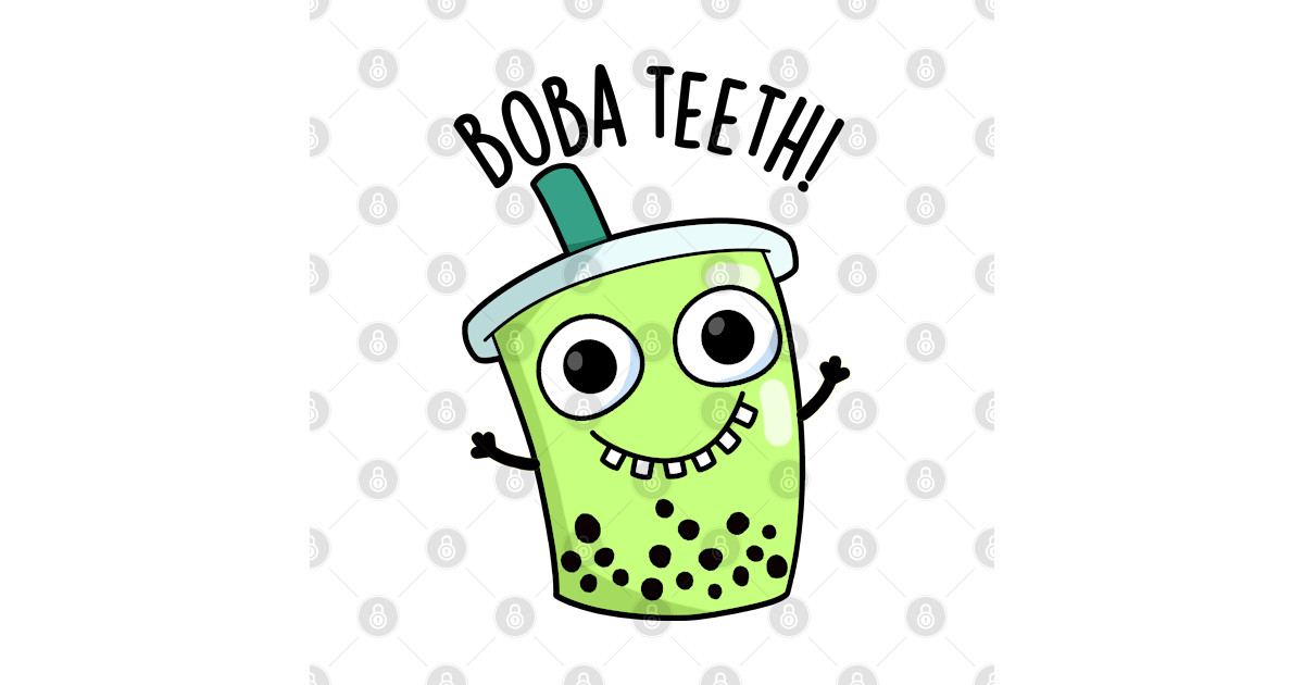 Boba Teeth Funny Boba Tea Pun - Boba Tea Puns - T-Shirt | TeePublic