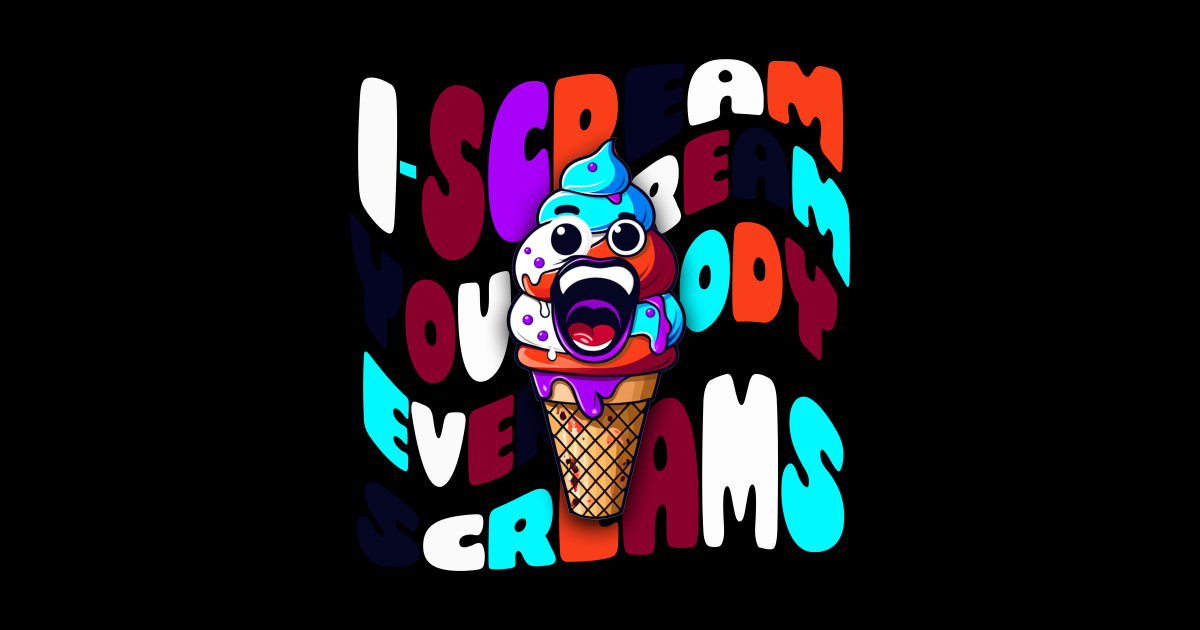 I scream you scream ice cream cute halloween design - Scream - Sticker ...