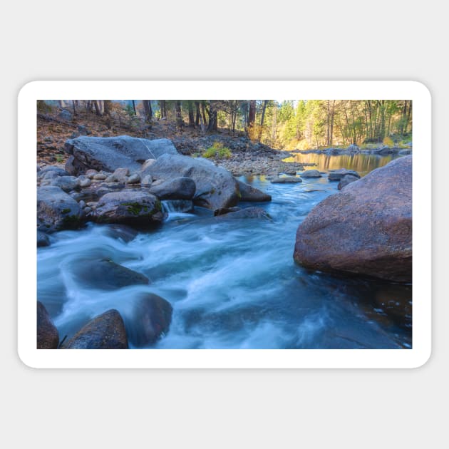 Down Stream - Yosemite National Park - Sticker | TeePublic