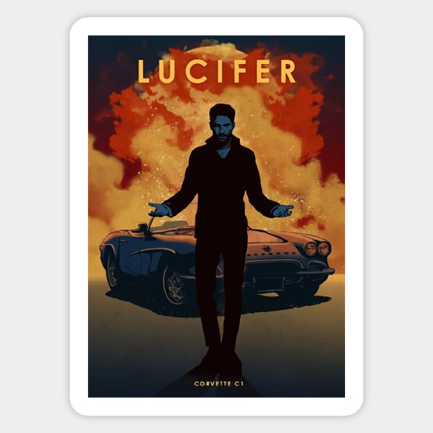 Lucifer - Chevrolet Corvette - Car Legends - Lucifer - Sticker | TeePublic