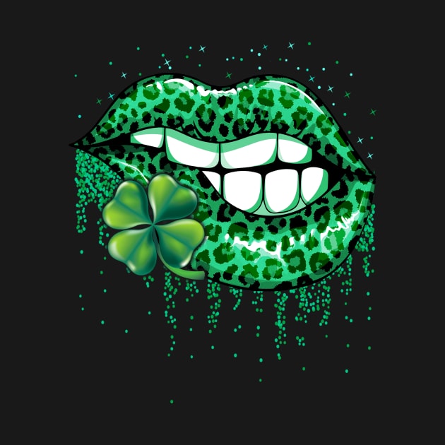 Green Lips Sexy Irish Leopard Shamrock St Patricks Day - Lips Patricks Day - T-Shirt | TeePublic