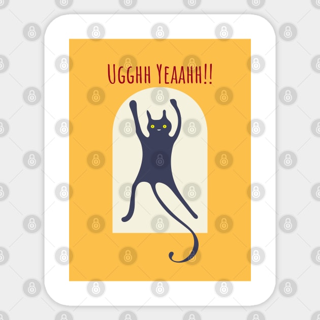Ugh Yeah Cat - Howdy Yall - Sticker | TeePublic