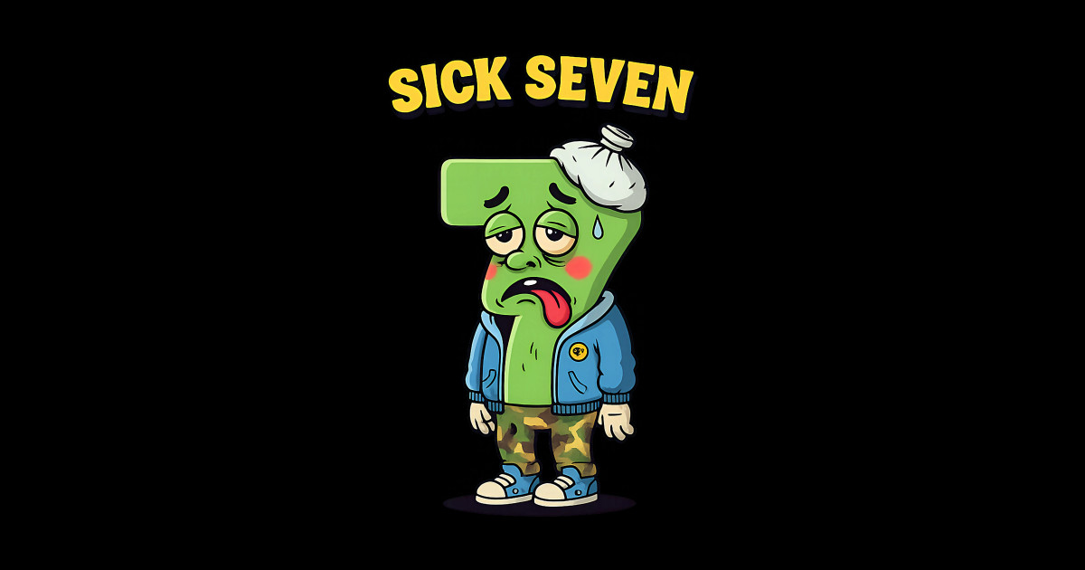 Sick Seven 67 Meme Character Costume Halloween Math Humor Trend - Sick Seven - Magnet | TeePublic