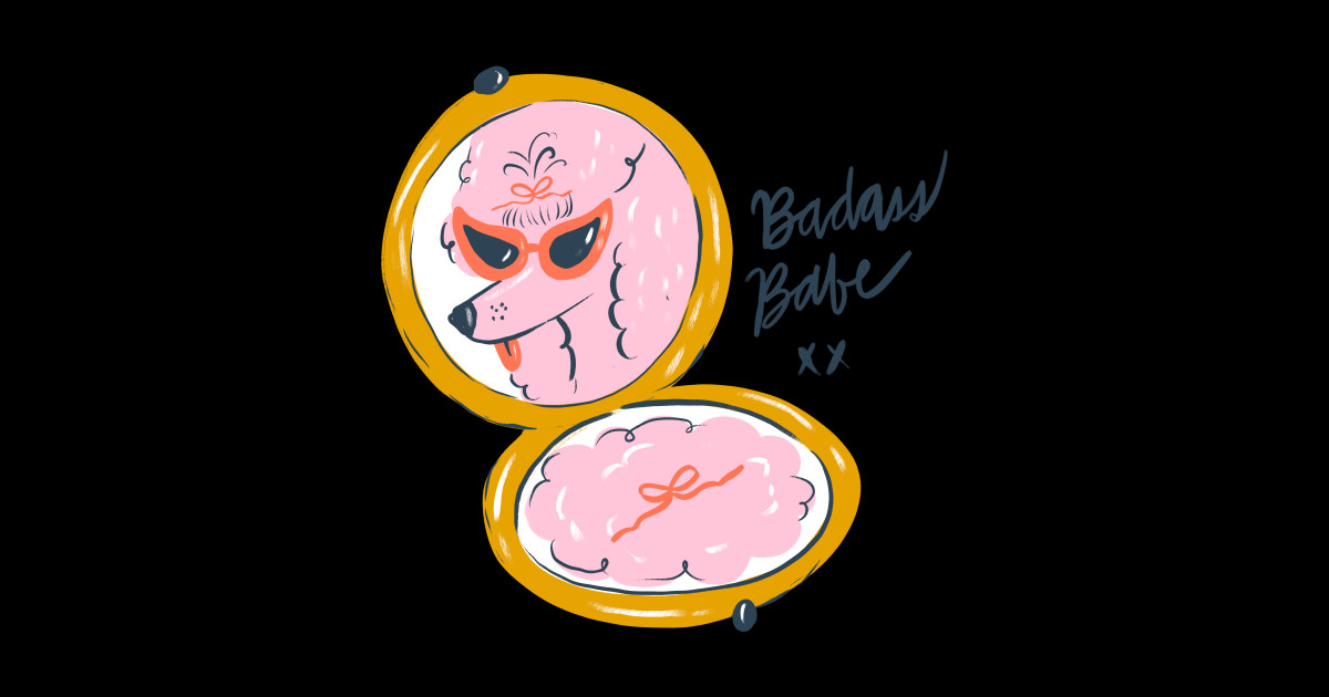 Badass Babe Poodle - Poodle - Sticker | TeePublic