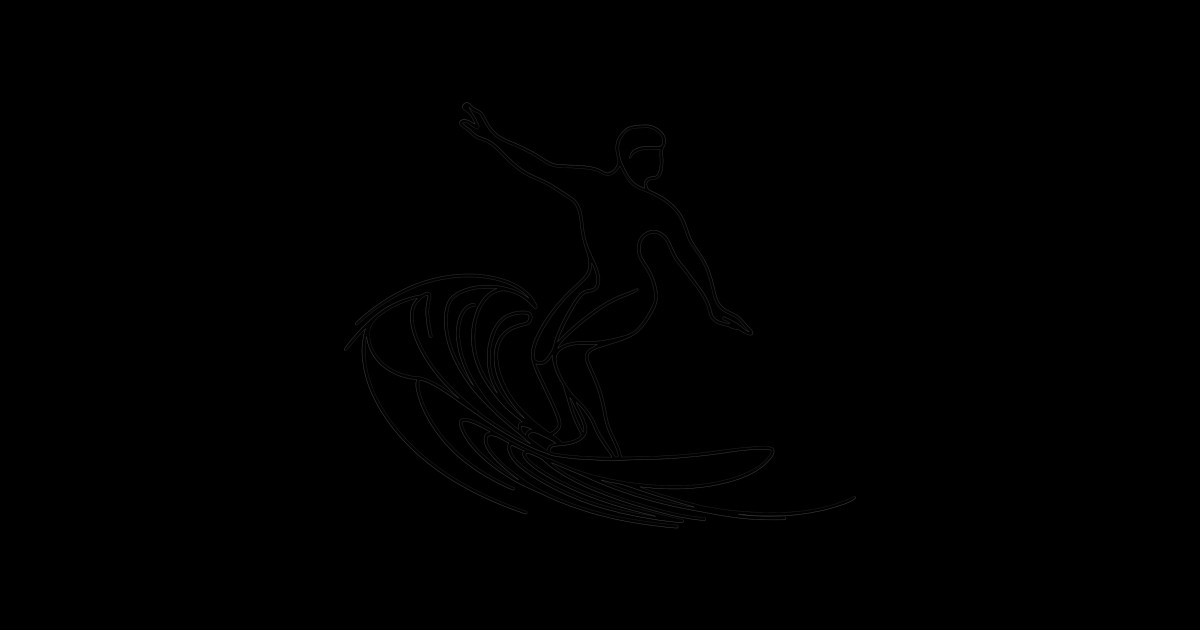 Minimalist Surfer Art – Elegant Line Drawing of a Surfer - Surfer Gift ...