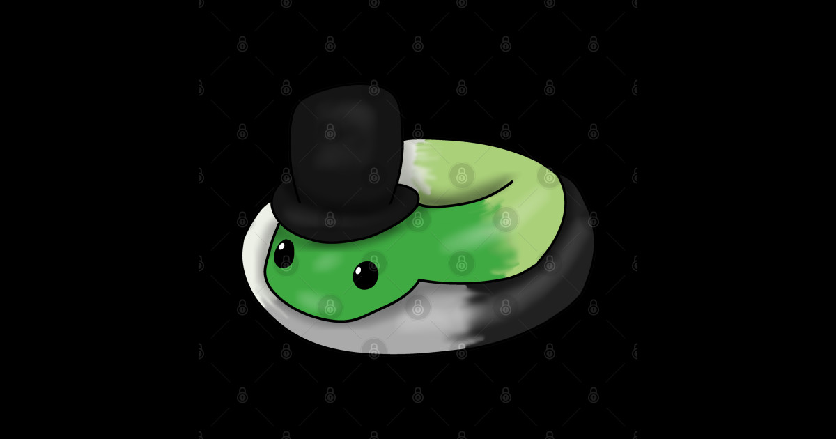 Aromantic Snake in a top hat - Aromantic - Sticker | TeePublic