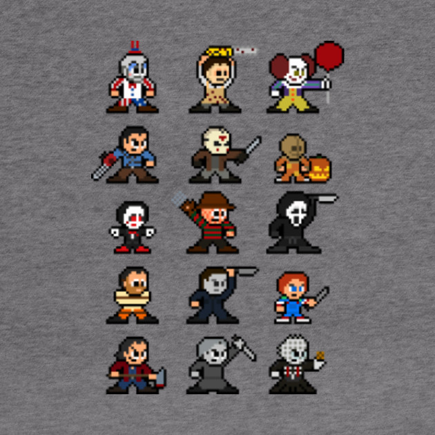 8-bit Horror Icons - Horror - Hoodie | TeePublic